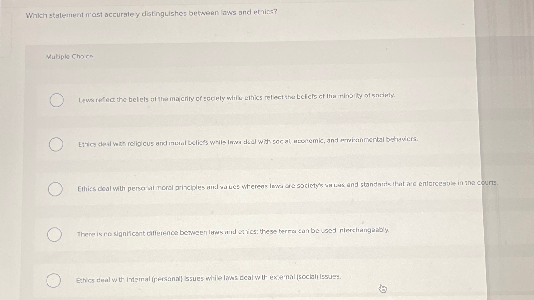 Solved Which statement most accurately distinguishes between | Chegg.com