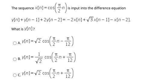 Solved The sequence x[n] = COS (in) En is input into the | Chegg.com