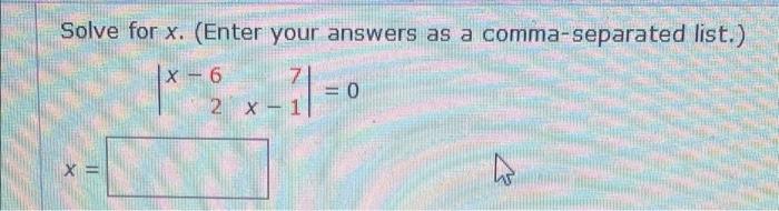 Solved Solve for X. This is Linear Algebra please show all | Chegg.com