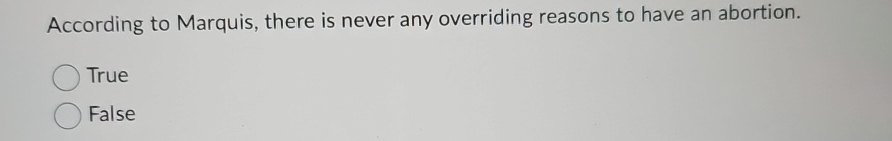 Solved According to Marquis, there is never any overriding | Chegg.com
