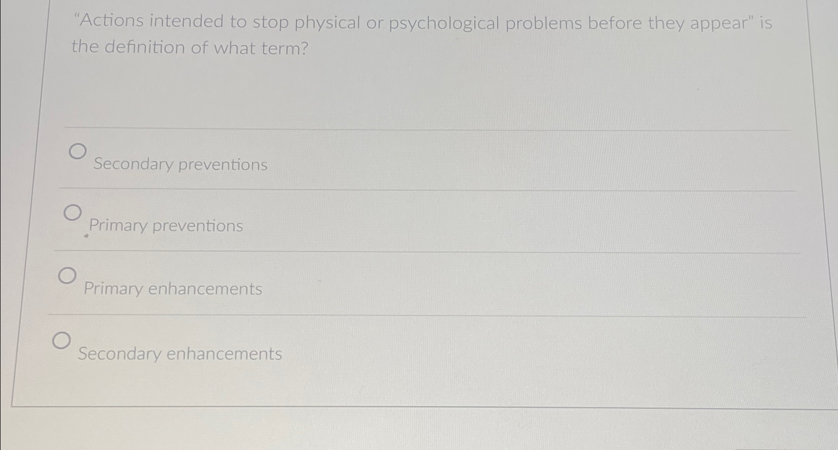 Solved "Actions intended to stop physical or psychological | Chegg.com