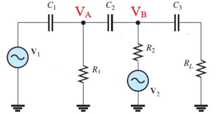 Solved ∣V2∣=30 V phase 170 degrees, and f=8kth. Use Node | Chegg.com