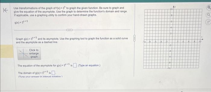 Solved Use transformations of the graph of f(x)=3x to graph | Chegg.com