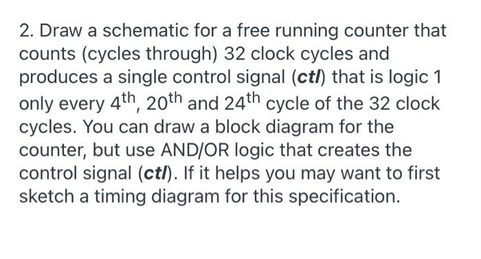 Solved 2. Draw a schematic for a free running counter that | Chegg.com