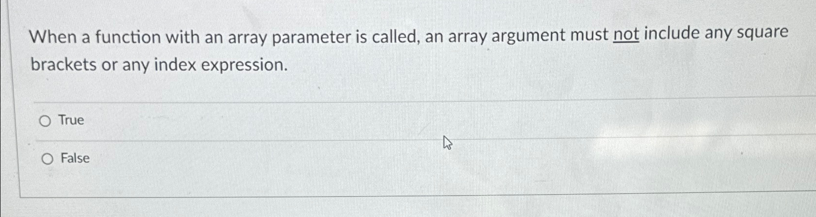 Solved When a function with an array parameter is called, an | Chegg.com