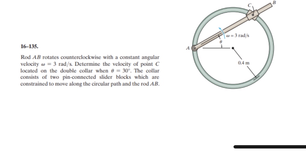 Solved 16-135. RodAB rotates counterclockwise with a | Chegg.com