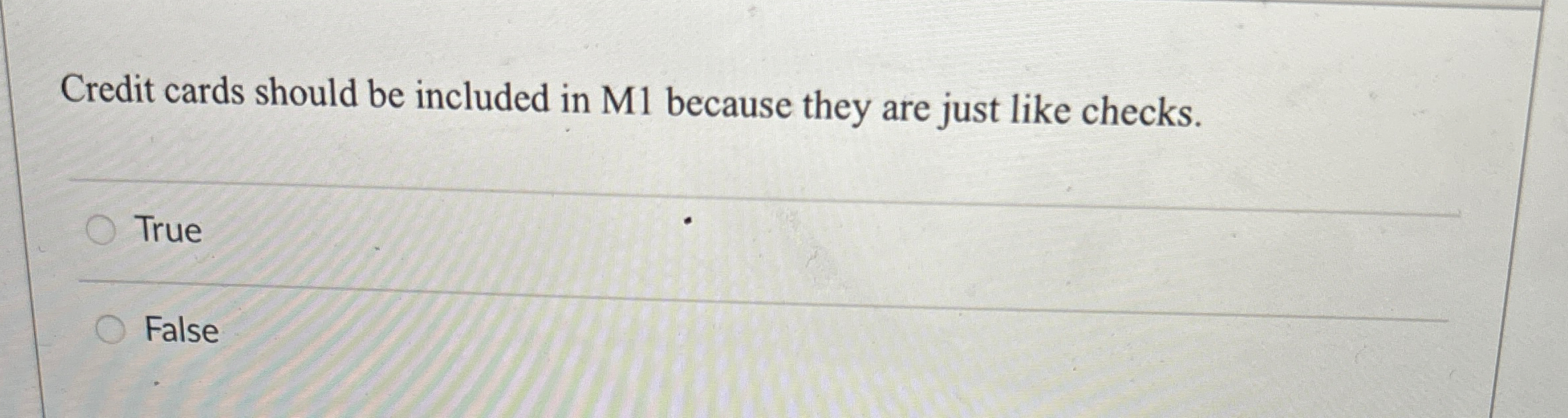 Solved Credit cards should be included in M1 ﻿because they | Chegg.com