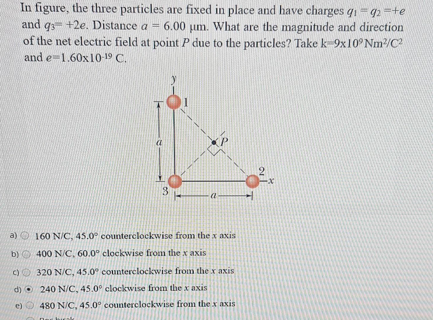 In figure, the three particles are fixed in place and | Chegg.com
