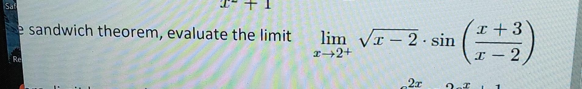 ora, limit laws and standard limits to evaluate | Chegg.com