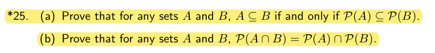 Solved Prove that for any sets A and B,P(A∩B)=P(A)∩P(B). | Chegg.com