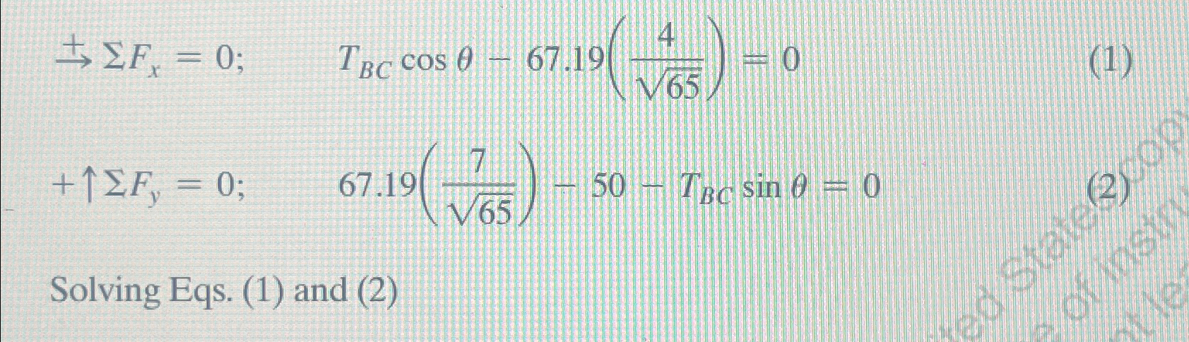 Solved Solve eqs. 1 ﻿and 2Show me how you get to the answer. | Chegg.com