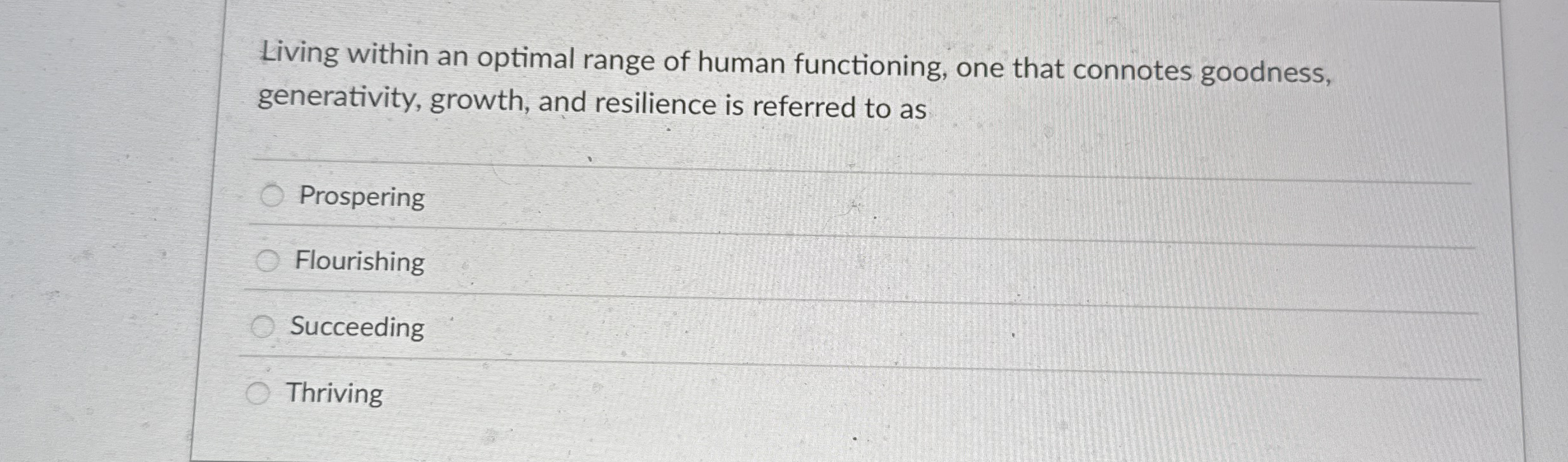 Solved Living within an optimal range of human functioning, | Chegg.com