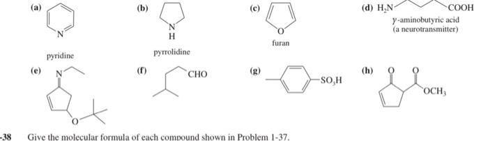 Solved -38 (a) furan pyrrolidine pyridine (e) CHO Give the | Chegg.com