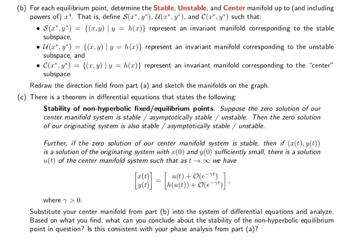 3. The Center Manifold. Consider the system of | Chegg.com