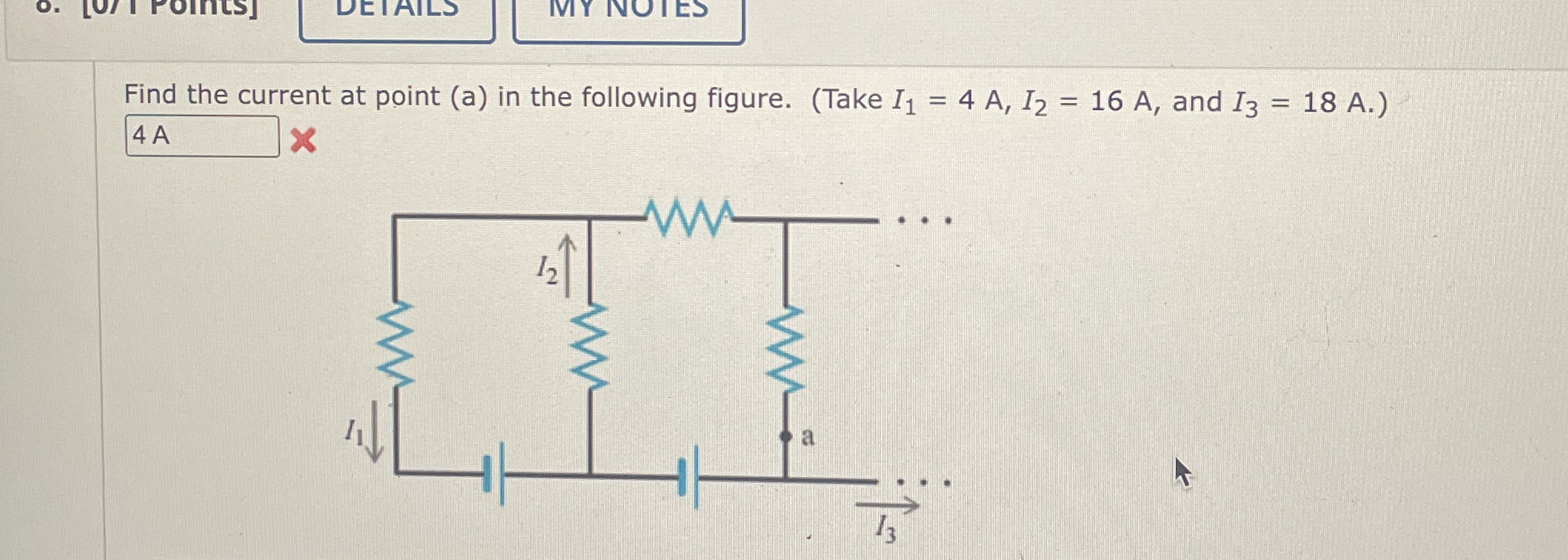 Solved Find the current at point (a) ﻿in the following | Chegg.com