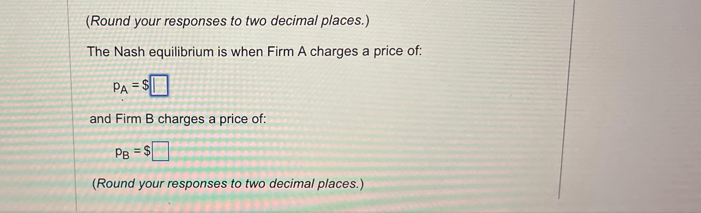 Solved (Round your responses to two decimal places.)The Nash | Chegg.com