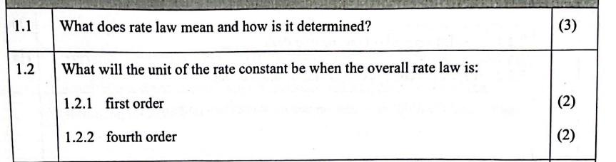 Solved \begin{tabular}{l|l|l} 1.1 & What does rate law mean | Chegg.com