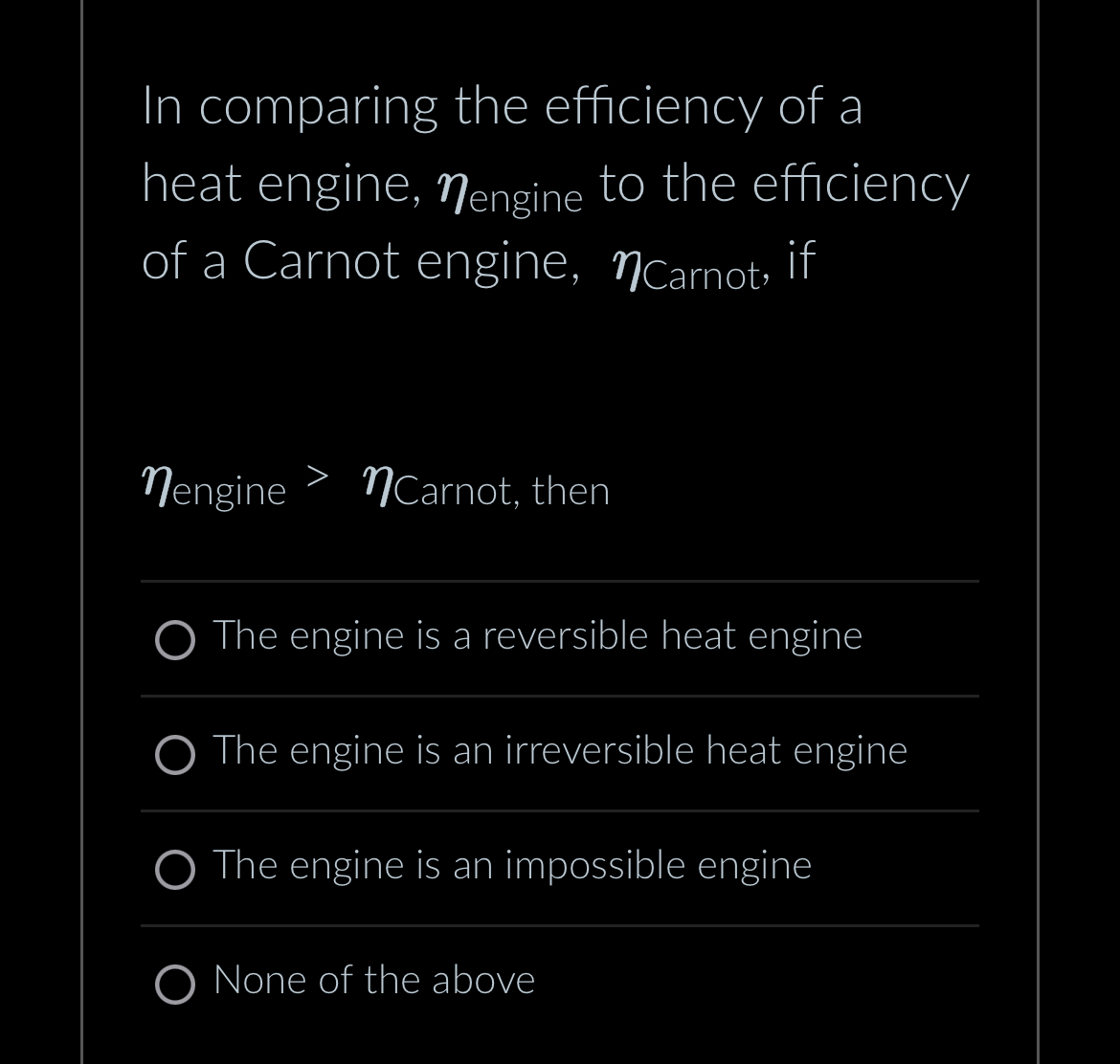 Solved In comparing the efficiency of a heat engine, | Chegg.com