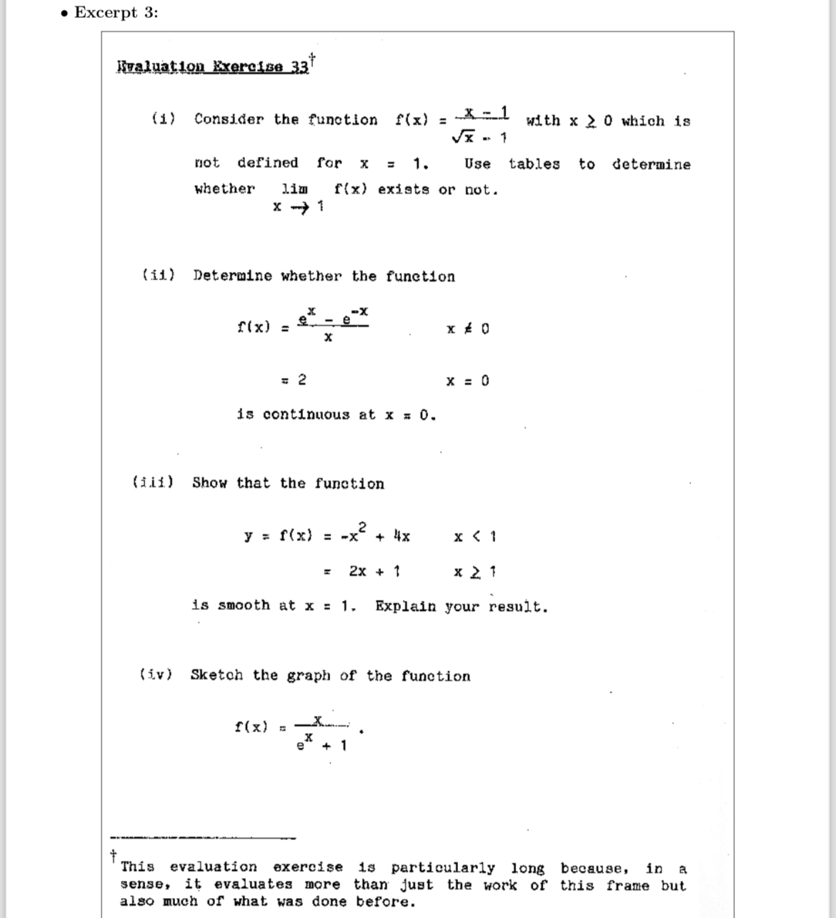 Solved Excerpt 3:FGaluation kxercize 33†(1) ﻿Consider the | Chegg.com