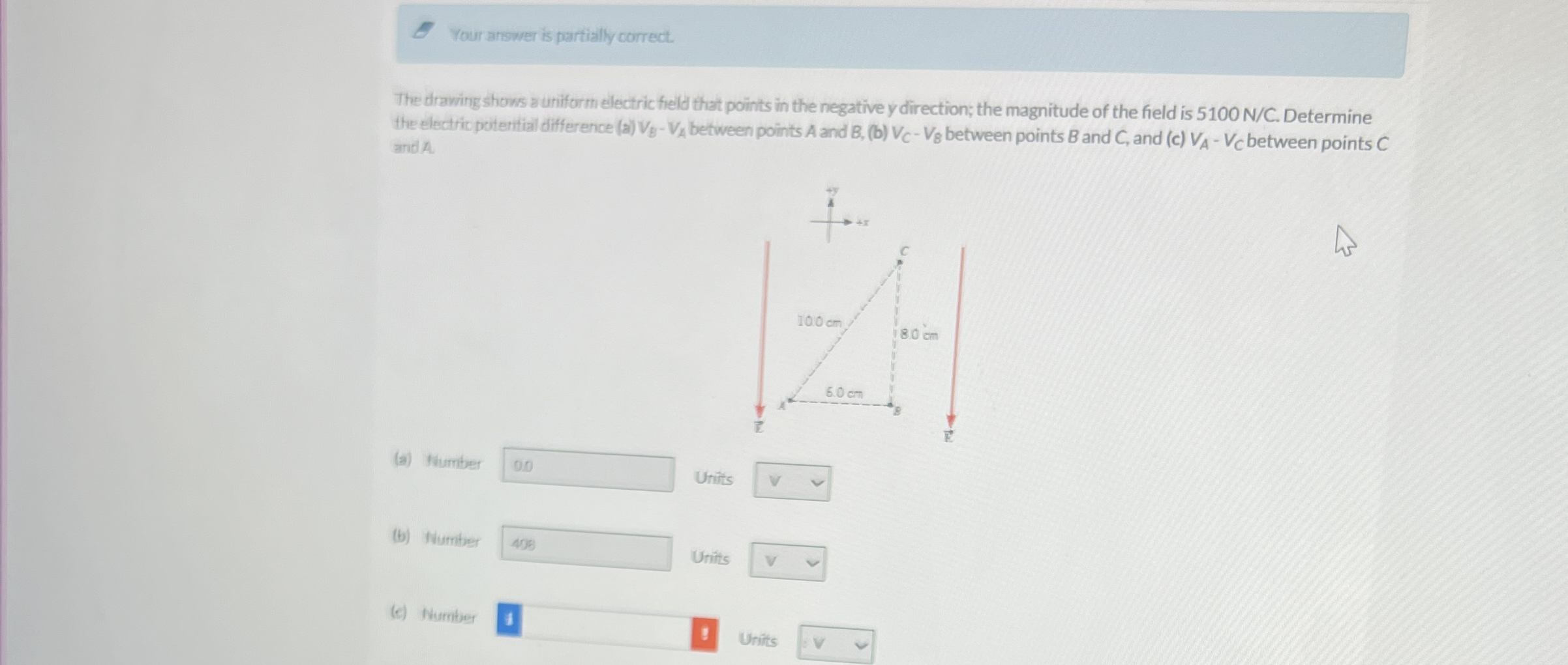 Solved Your answer is partially correct.The drawing shows a | Chegg.com