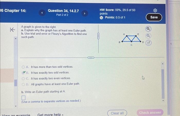 Solved A graph is given to the right. a. Explain why the | Chegg.com