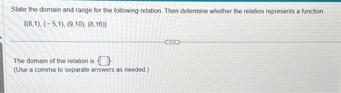 Solved State the domain and range for the following | Chegg.com