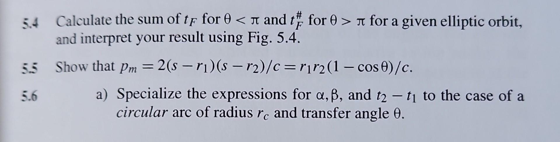 Solved Calculate the sum of tF for θ π for a | Chegg.com