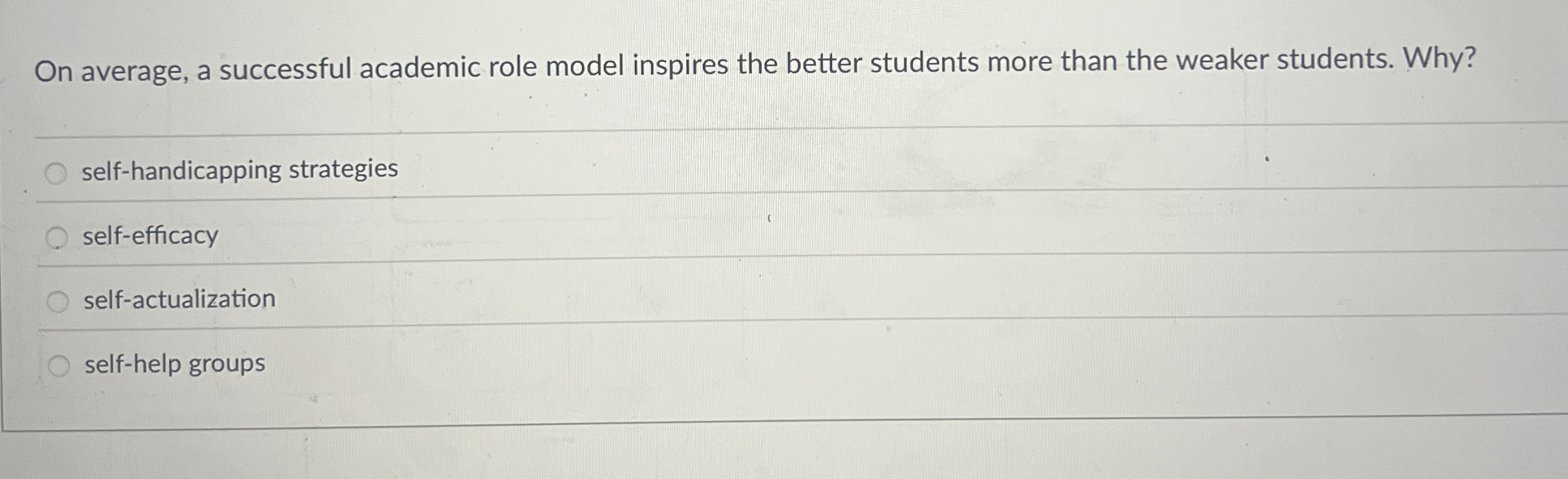 Solved On average, a successful academic role model inspires | Chegg.com