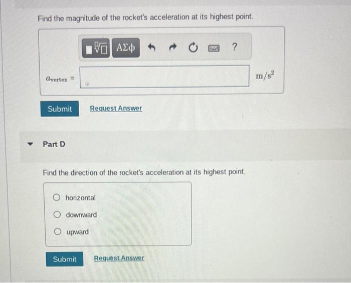 Solved A rocket blasts off vertically from rest on the | Chegg.com