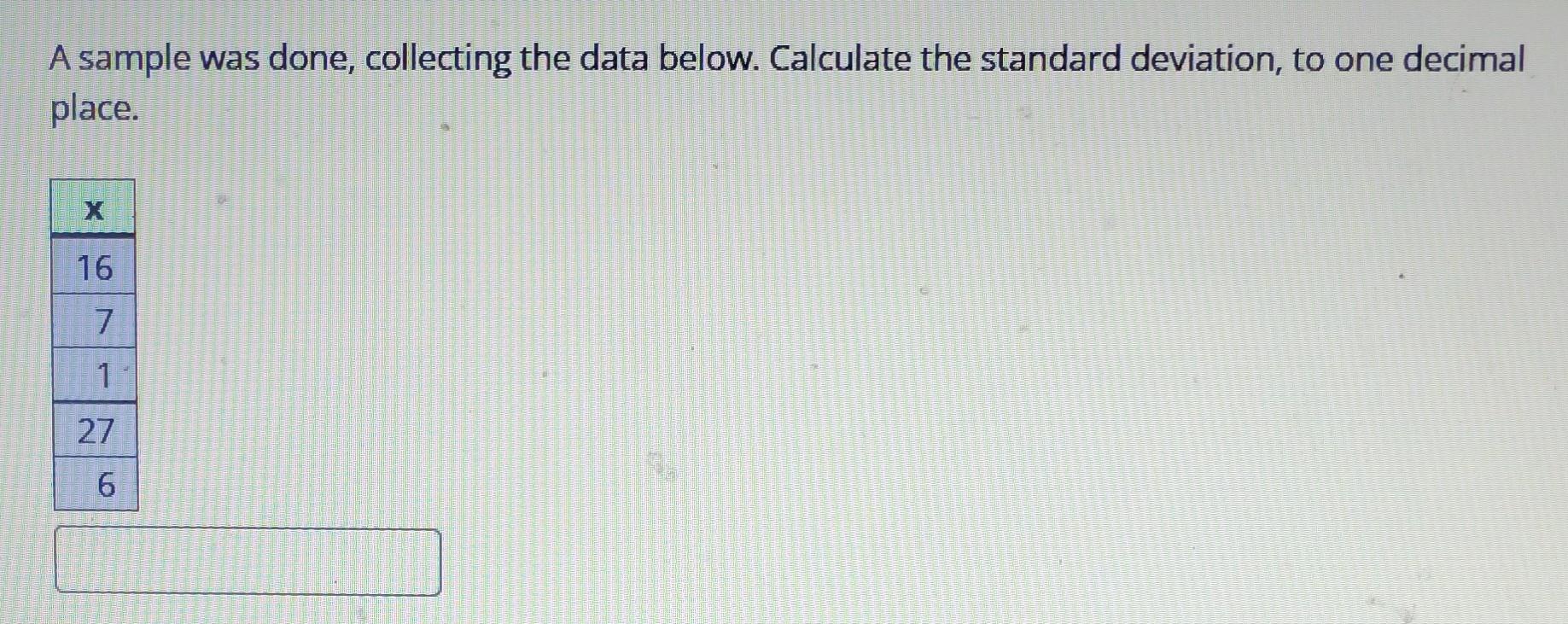 Solved A sample was done, collecting the data below. | Chegg.com