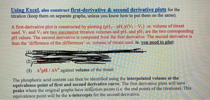 Solved Using Excel, also construct first-derivative \& | Chegg.com