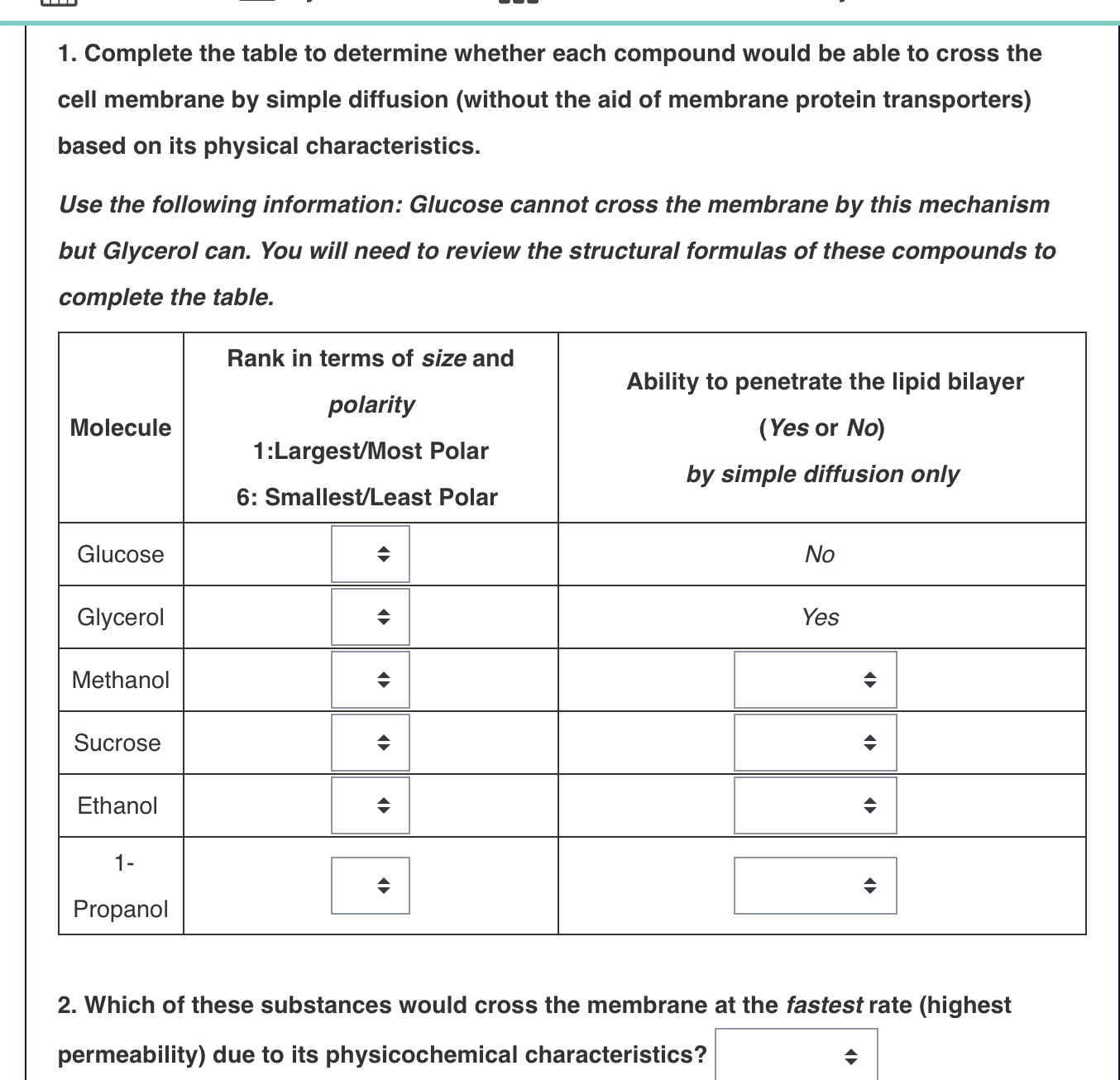 Solved Complete the table to determine whether each compound | Chegg.com