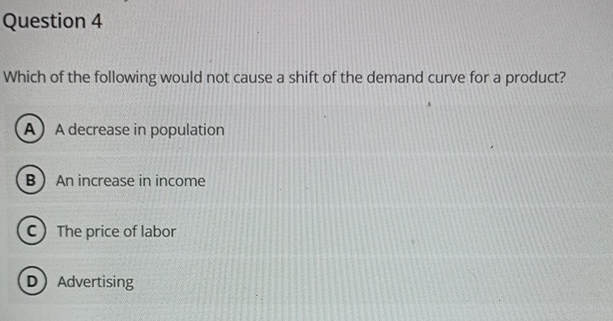Solved Question 4which Of The Following Would Not Cause A Chegg