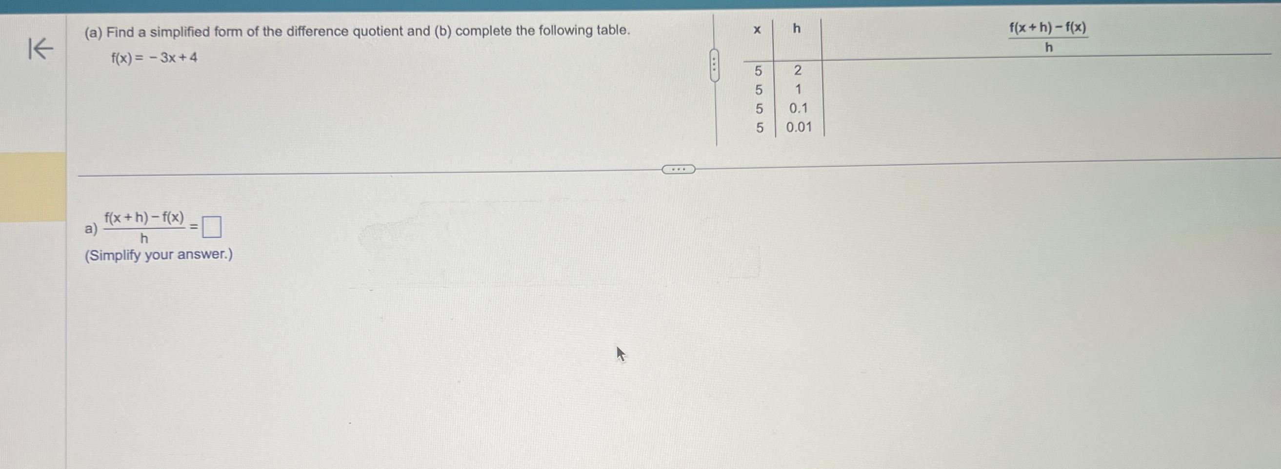 Solved (a) ﻿Find a simplified form of the difference | Chegg.com