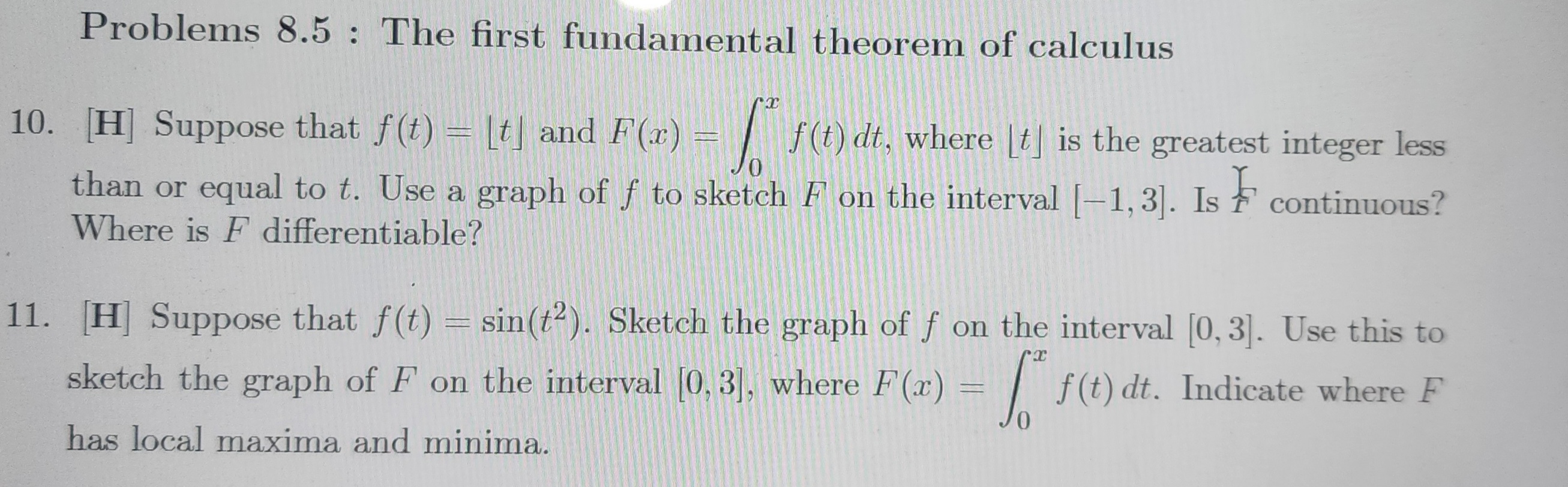 Solved Problems 8.5 ﻿: The first fundamental theorem of | Chegg.com