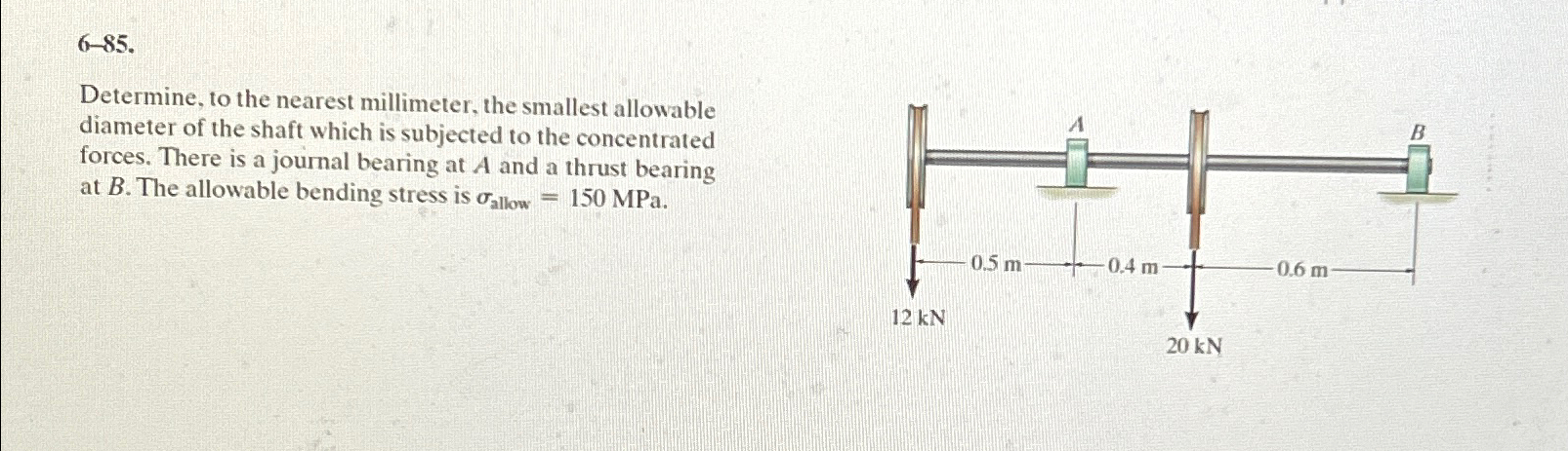 6-85.Determine, to the nearest millimeter, the | Chegg.com
