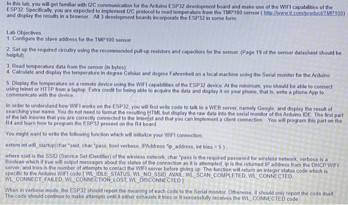 Solved In this lab, you will get familiar with 12C | Chegg.com