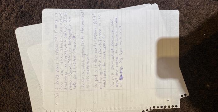 Solved A femilf needs fo replice the flooring in their | Chegg.com