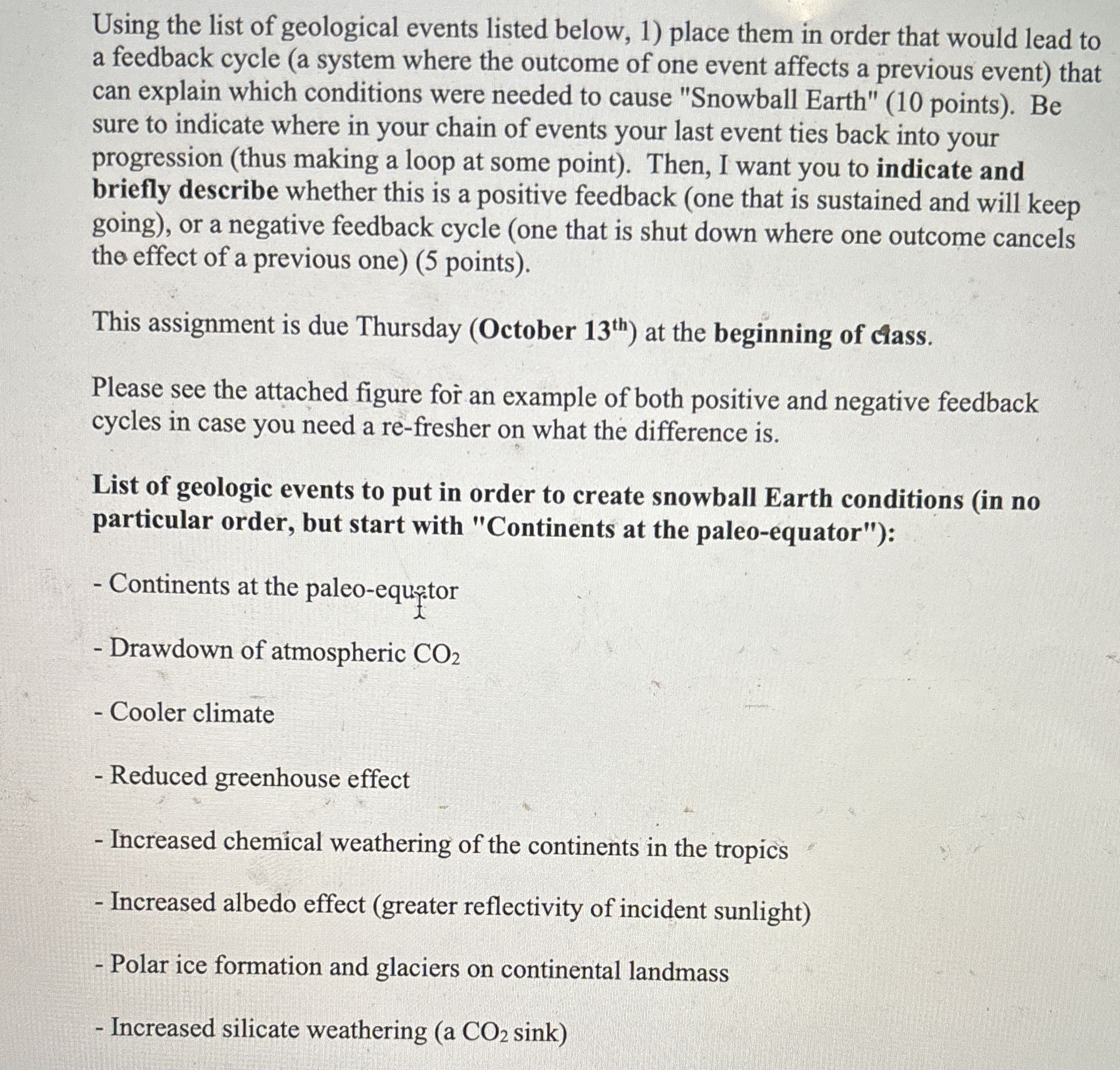 Solved Using the list of geological events listed below, 1) | Chegg.com
