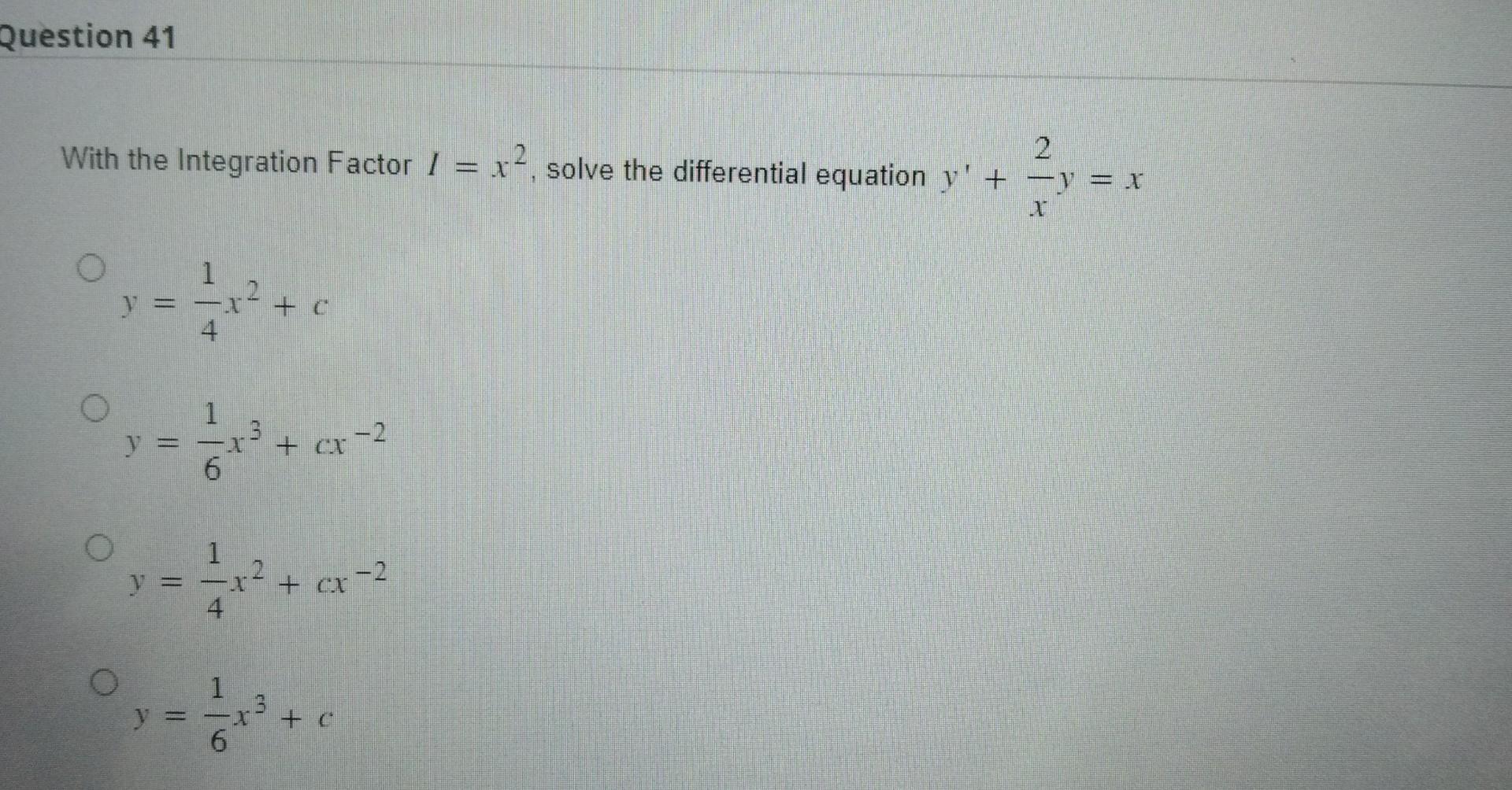 Solved With the Integration Factor I=x2, solve the | Chegg.com