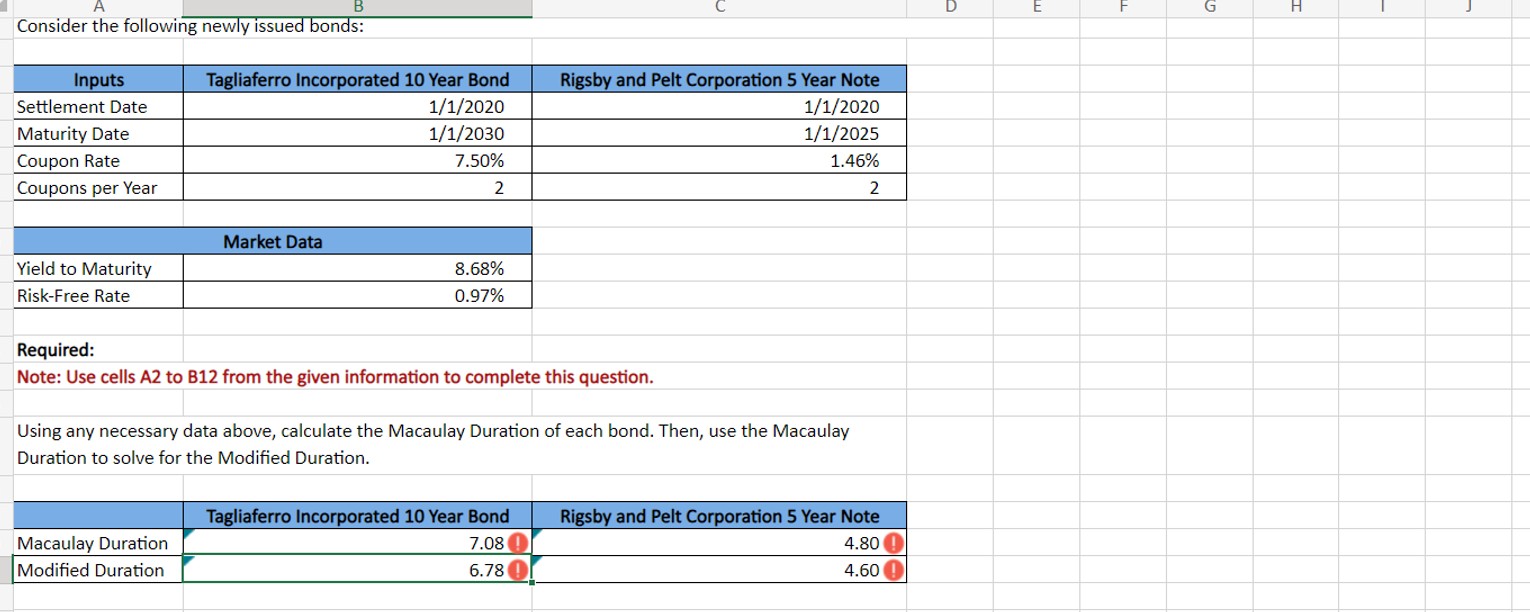 Solved Help me solve this problem using excel formulas | Chegg.com Solved Help me solve this problem using excel formulas | Chegg.com