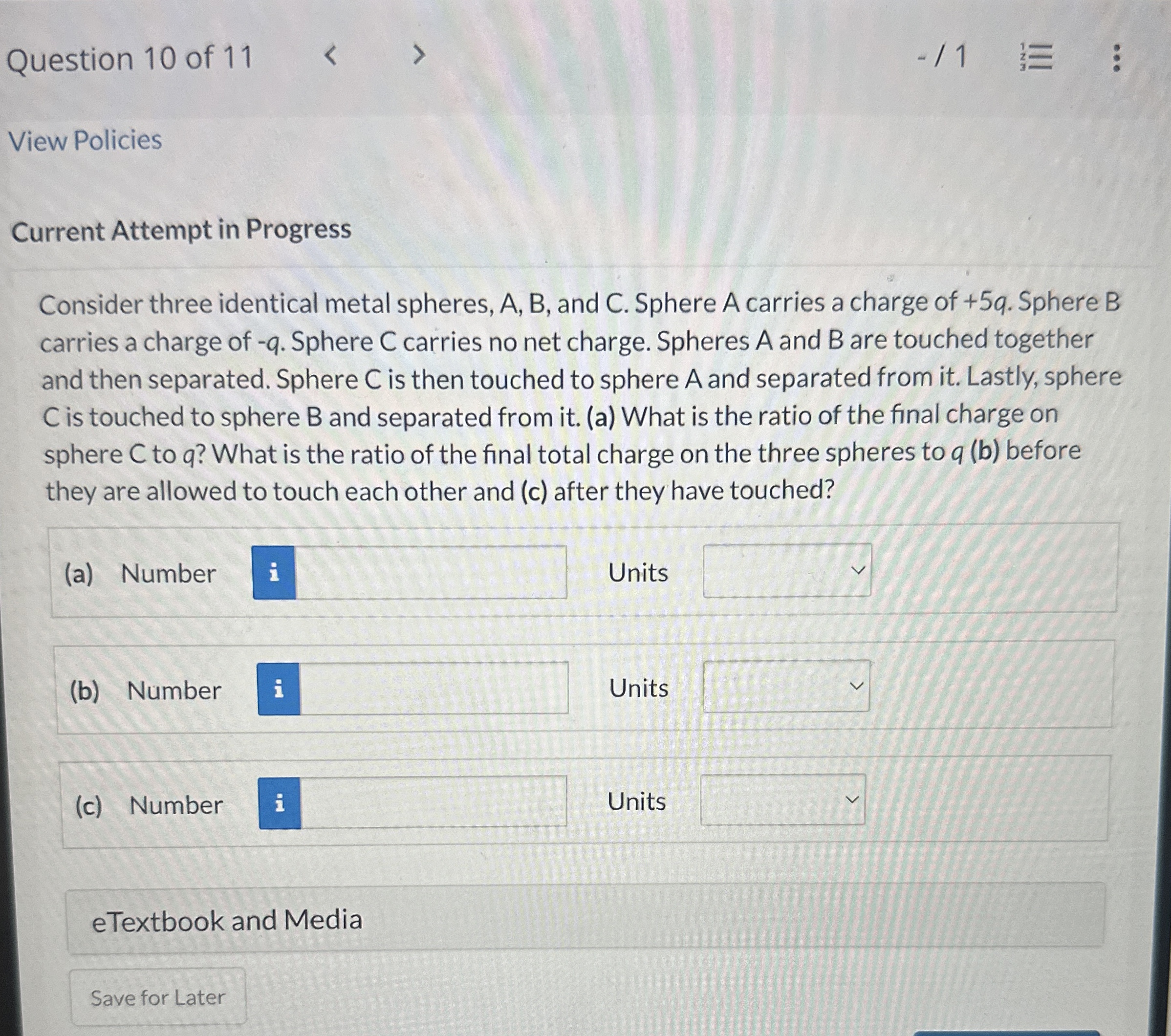 Solved by an EXPERT Question 10 ﻿of 11/ 1View PoliciesCurrent Attempt in | Chegg.com