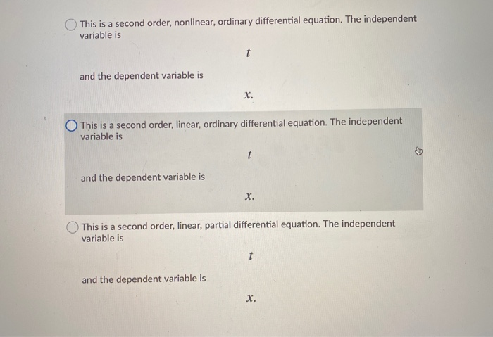 Solved Describe The Following Differential Equation D x Dt2 Chegg solved-describe-the-following-differential-equation-d-x-dt2-chegg