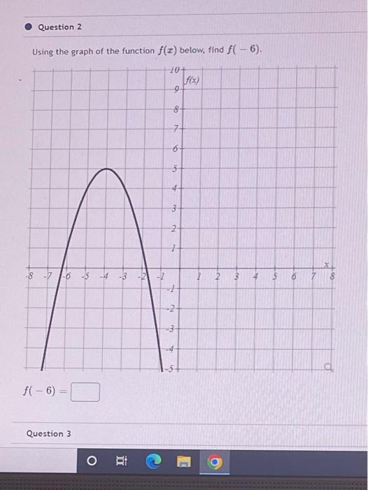 Solved Usine the graph of the function f(x) below, find | Chegg.com