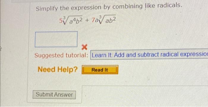 Solved Simplify the expression by combining like radicals. 5 | Chegg.com