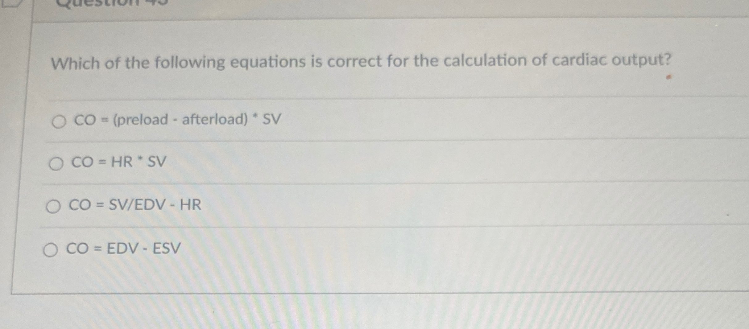 Solved Which of the following equations is correct for the | Chegg.com