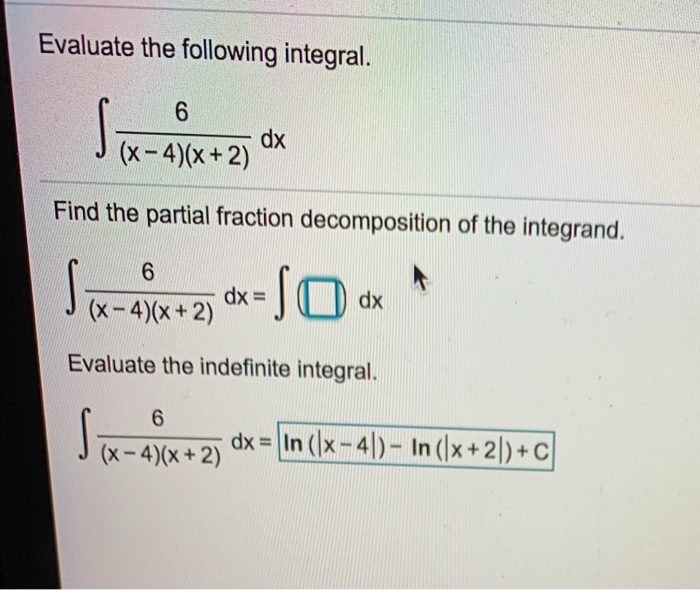 Solved Evaluate the following integral. (x - 4)(x + 2) dx | Chegg.com