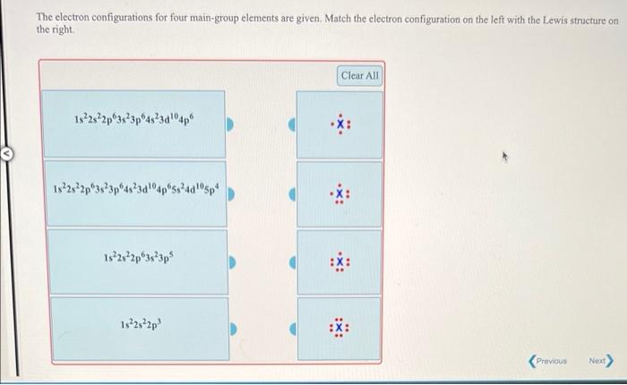 Solved The electron configurations for four main-group | Chegg.com
