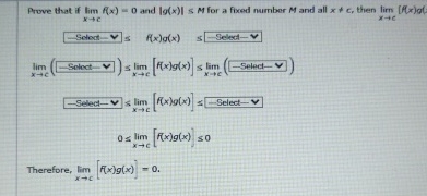 Solved Prove that if limx→cf(x)=0 ﻿and |g(x)|≤M ﻿for a fixed | Chegg.com