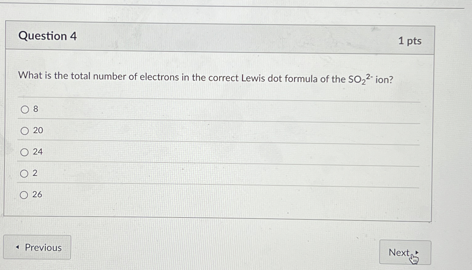 Solved Question 41 ﻿ptsWhat is the total number of electrons | Chegg.com